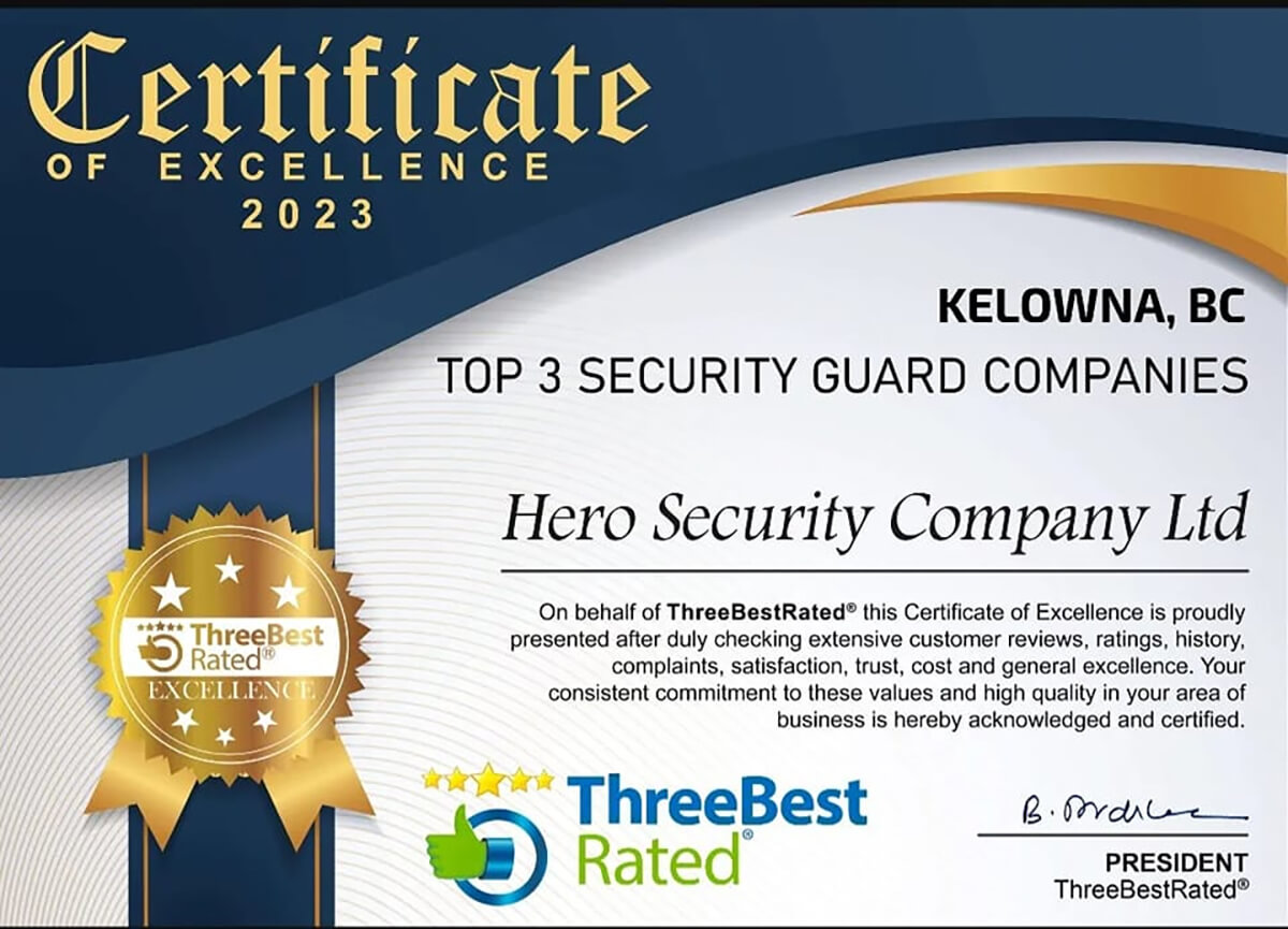 Hero Security Awarded Certificate of Excellence 2023 | Hero Security ...